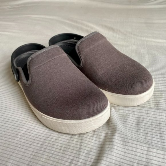 CROCS | Shoes | Crocs Clog Gray Canvas Comfort Shoes | Poshmark